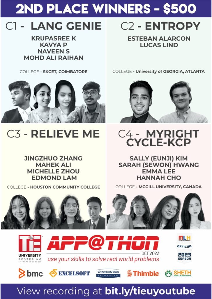 2ND PLACE WINNER - TiE U